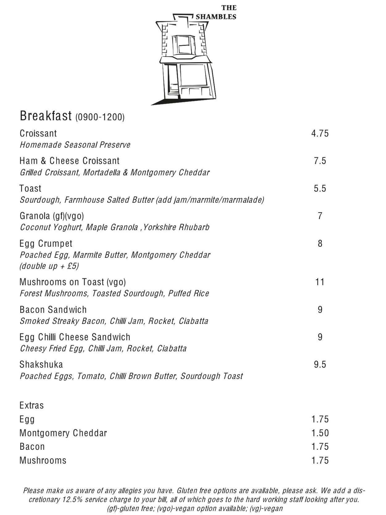 Menu – The Shambles