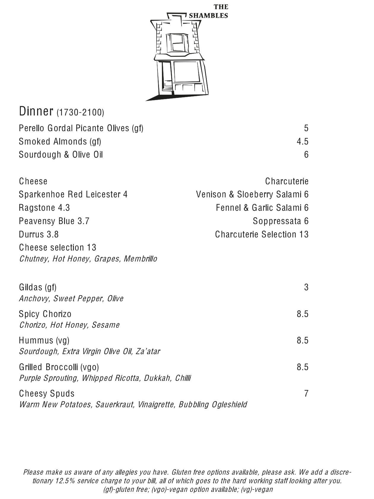 Menu – The Shambles